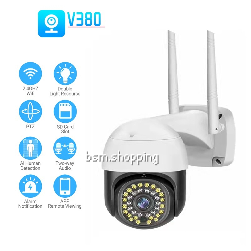 V380 Pro CCTV Camera Outdoor CCTV With LED Light Waterproof CCTV 1080p ...