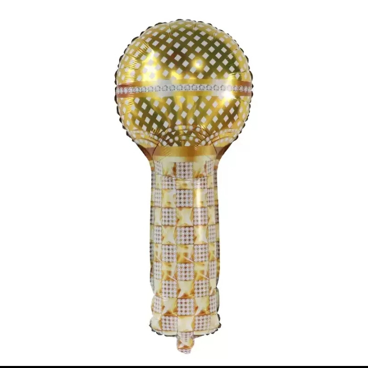 32 inches musical theme Disco Gold Microphone happy birthday party ...
