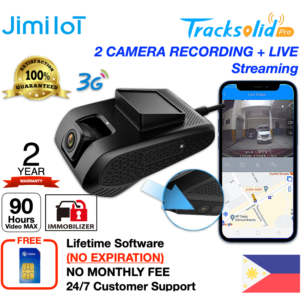 Jimi IoT JC200 CCTV 2 Channel 3G Dashcam Dash Camera (for COMMERCIAL ...