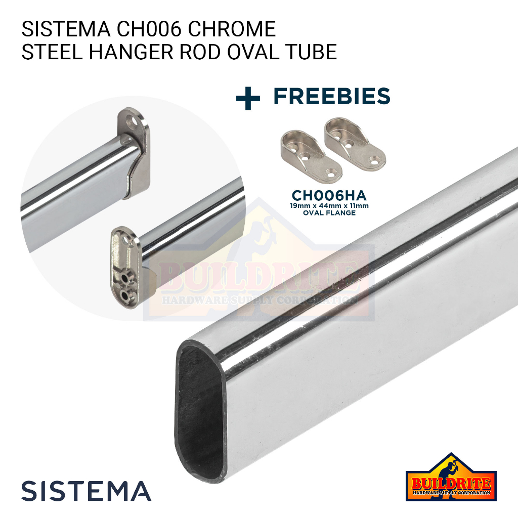 Sistema CH006 & CH006HA 1Meters Chrome Steel Steel Hanger Rod Oval Tube ...