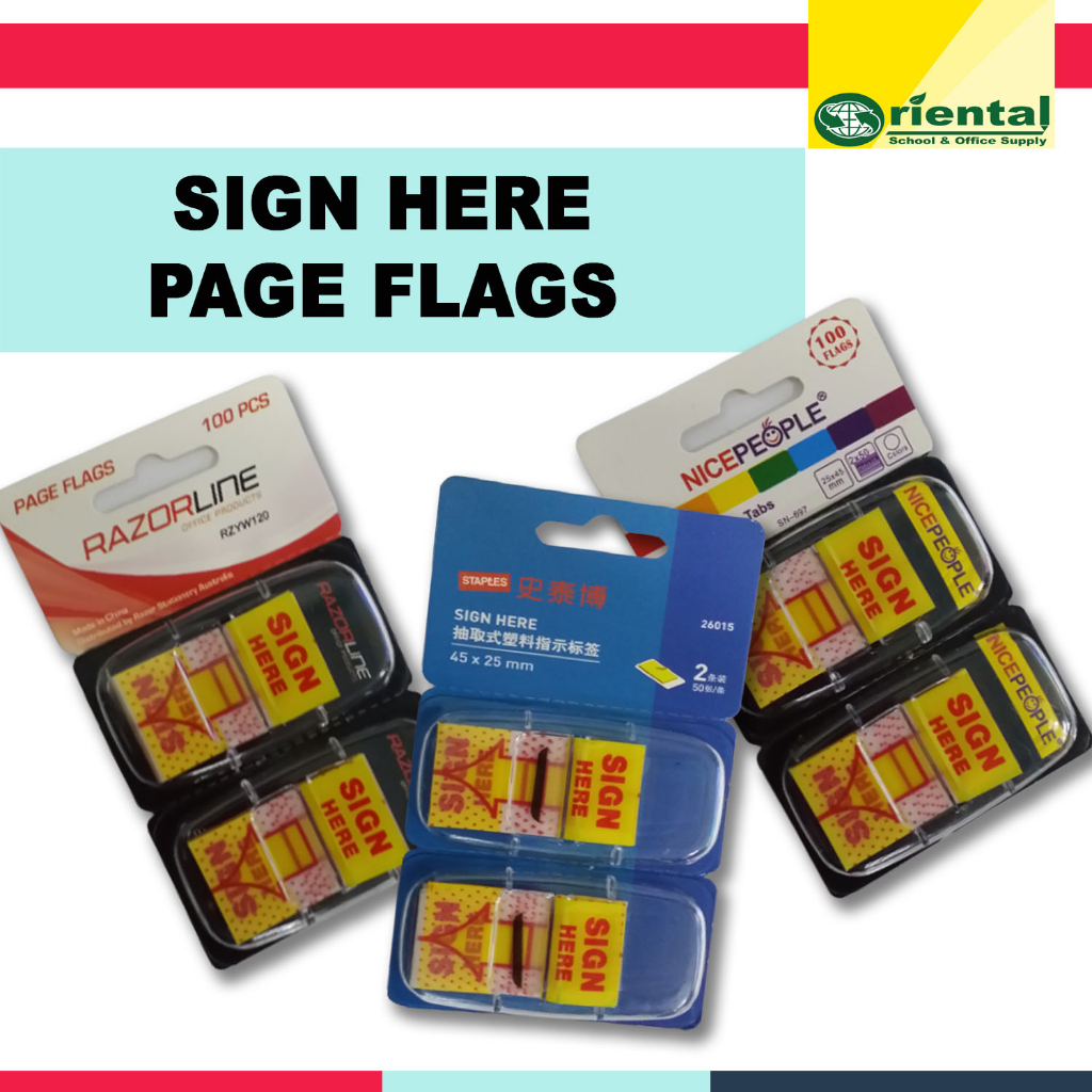 Sign Here Page flags / SET OF 2 | Shopee Philippines
