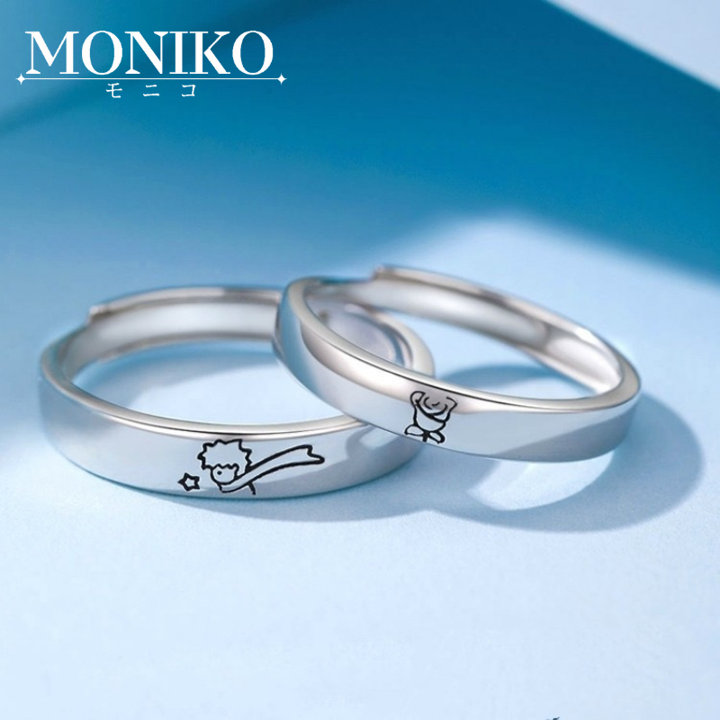 MONIKO original Jewelry The Little Prince and Rose Couple Ring 2pcs 925 ...