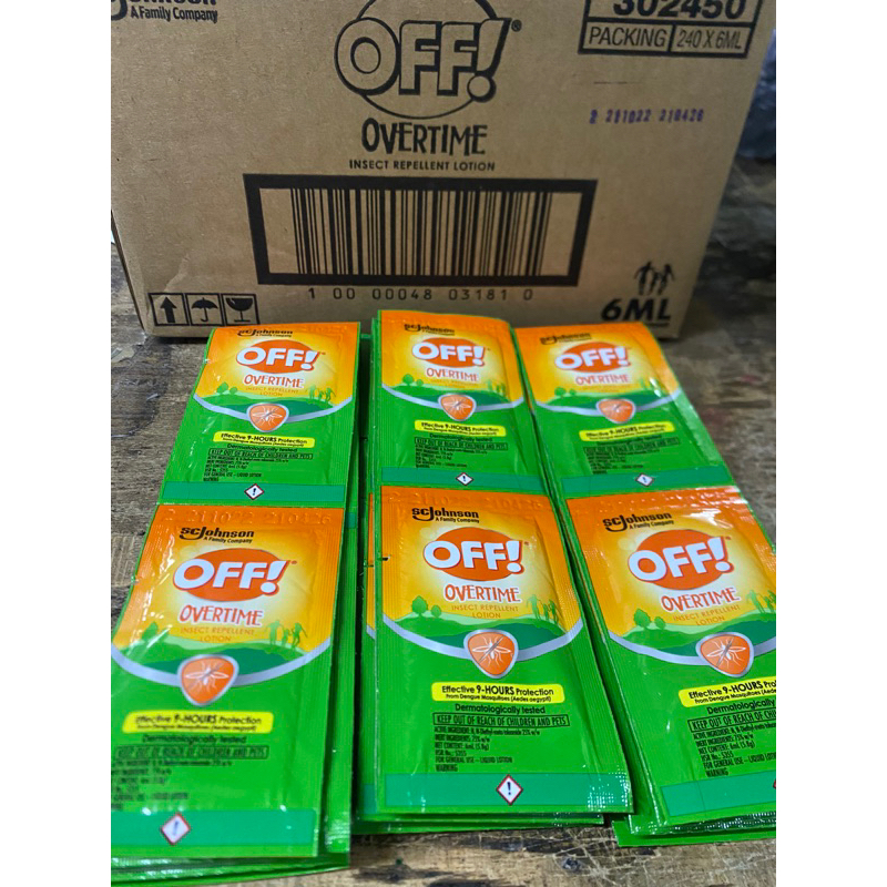 ORIGINAL OFF!® Overtime Insect Repellent Lotion 6mL 12PCS Sachet ...
