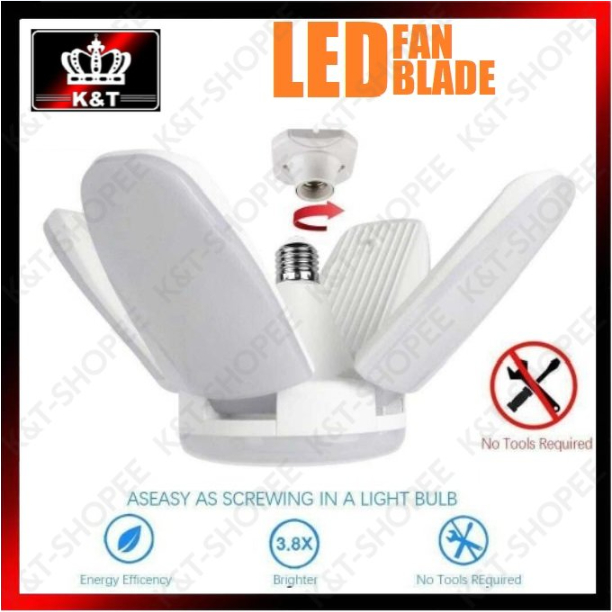 45W 6500K AC170-265V Foldable Fan Blade LED Light Bulb | Shopee Philippines