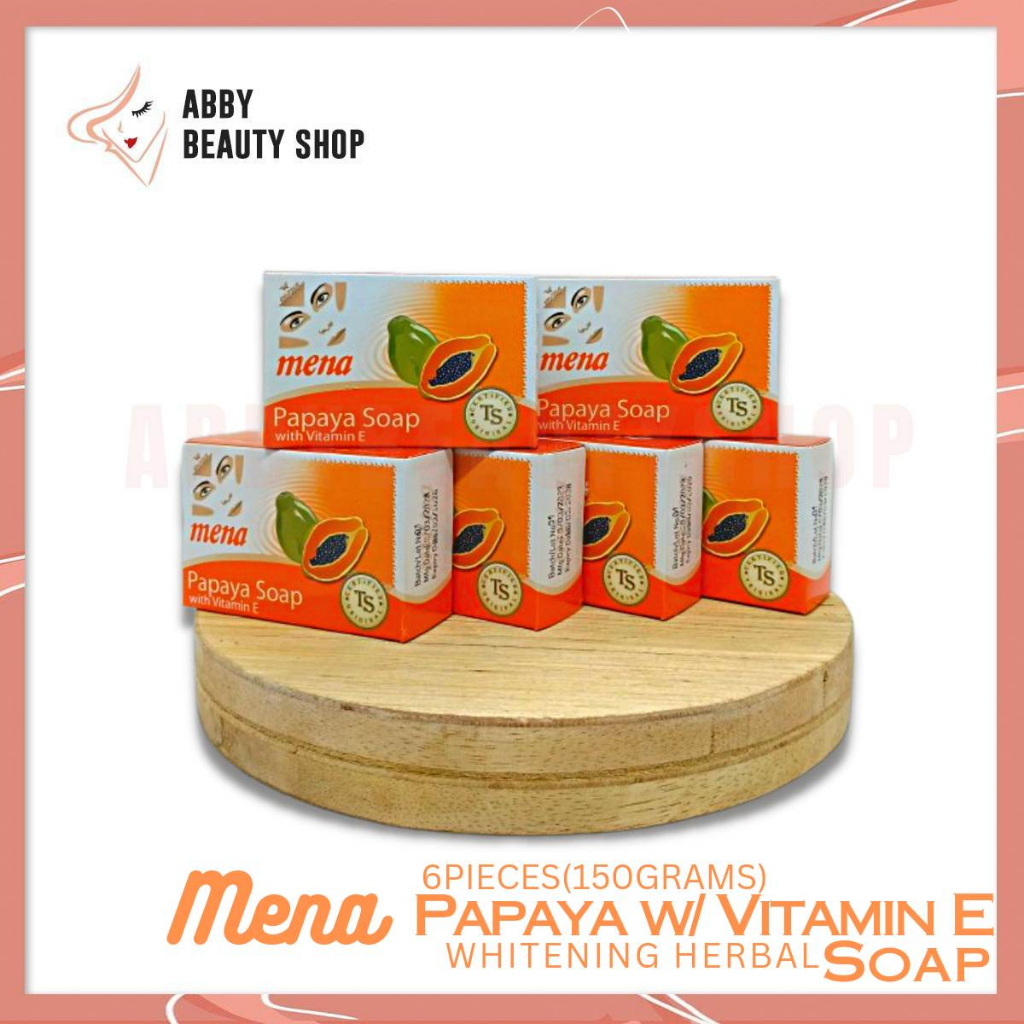 Mena Soap Papaya 6pcs Authentic 150g whitening smooth skin anti aging ...