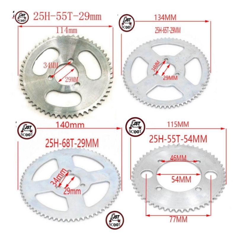 55t 65t 68t (25h)Sprocket for Stand Up Scooter | Shopee Philippines