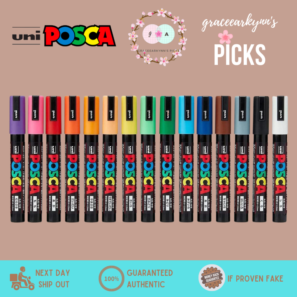 Uni Posca Color Marker PC-3M | 5M | 8K Set of 15 | Shopee Philippines
