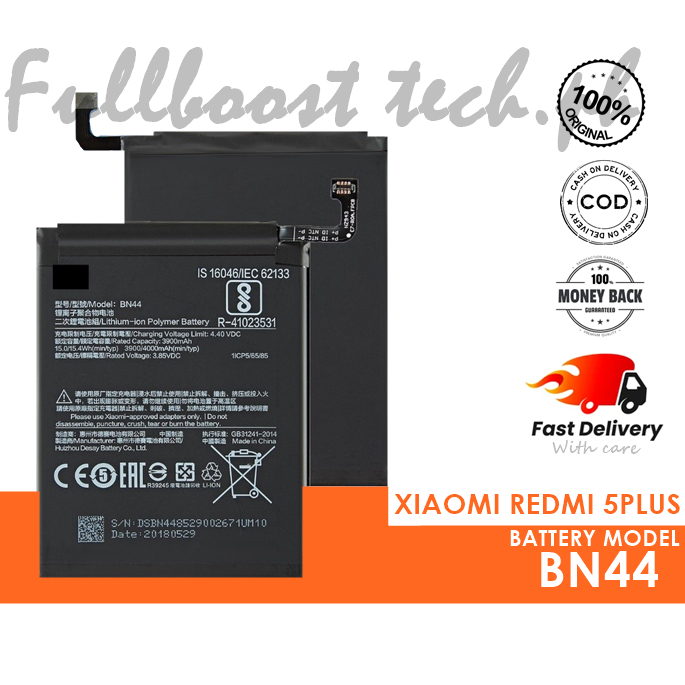 XIAOMI REDMI 5 PLUS BATTERY, MODEL BN44 4000mAh, ORIGINAL EQUIPMENT ...