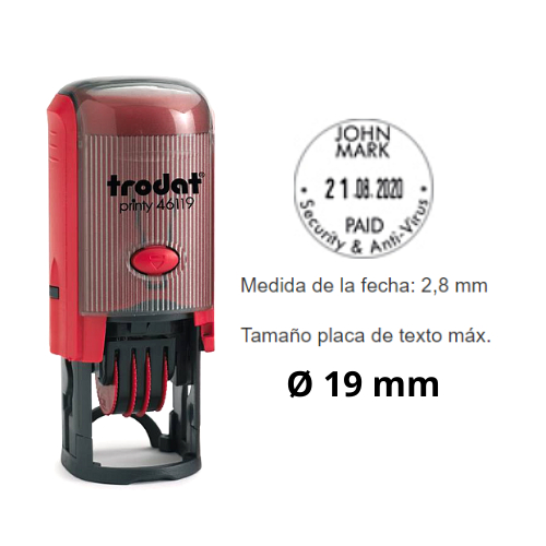 Betchay Stamp Trodat 46119 19mm Small Round Quality Control Dater ...