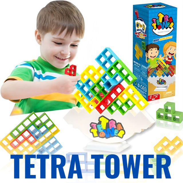 Tetra Tower Stackable Balancing Thinking Game for Kids by WISHLAND ...