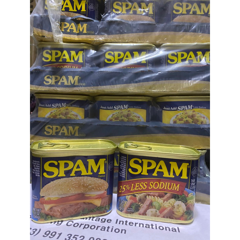 Spam Luncheon Meat Classic and Less Sodium 340g | Shopee Philippines