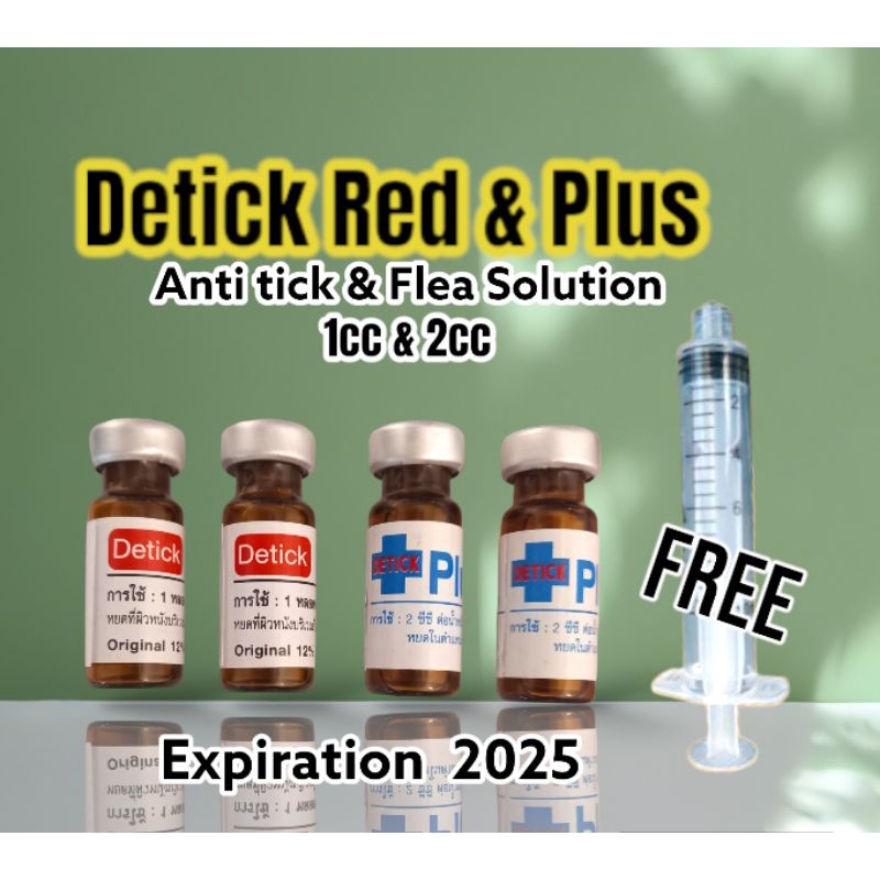 Detick Anti-Tick & Flea Solution for Dogs ( 1 bottle only -free Syringe ...