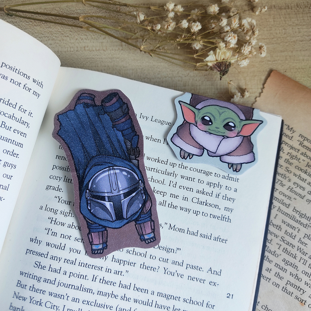 The Mandalorian STAR WARS Chibi Magnetic Bookmark | Mando Grogu Baby ...