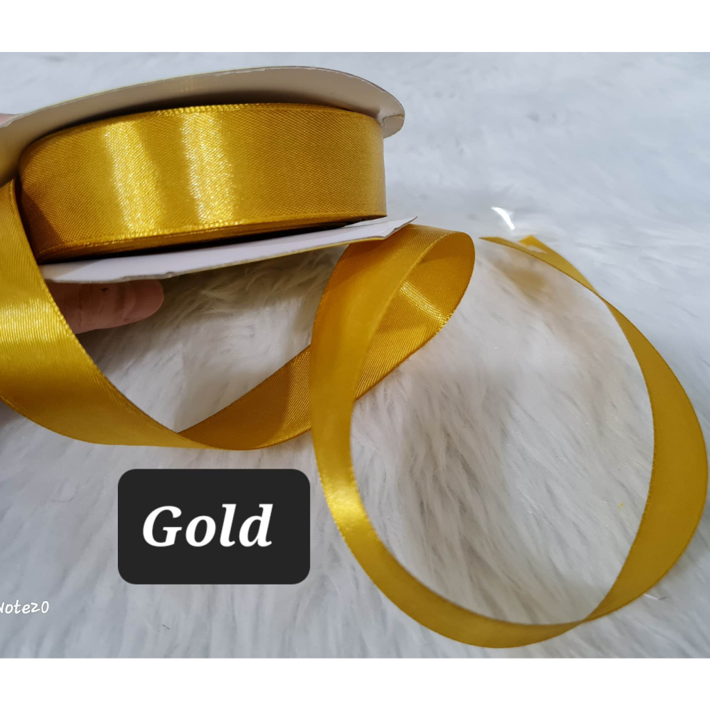 GOLD Satin Ribbons Double Edge | Shopee Philippines