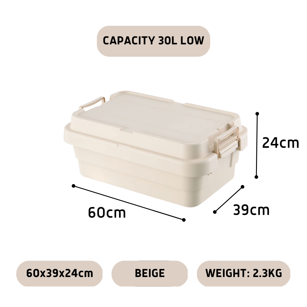 SHINECRAVE 30L Low Trunk Cargo Storage Box | Stackable | Outdoor ...