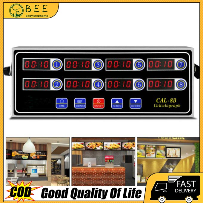 【COD】LCD Digital Kitchen Timer 8 Channel Timer Count-Down Up Clock ...