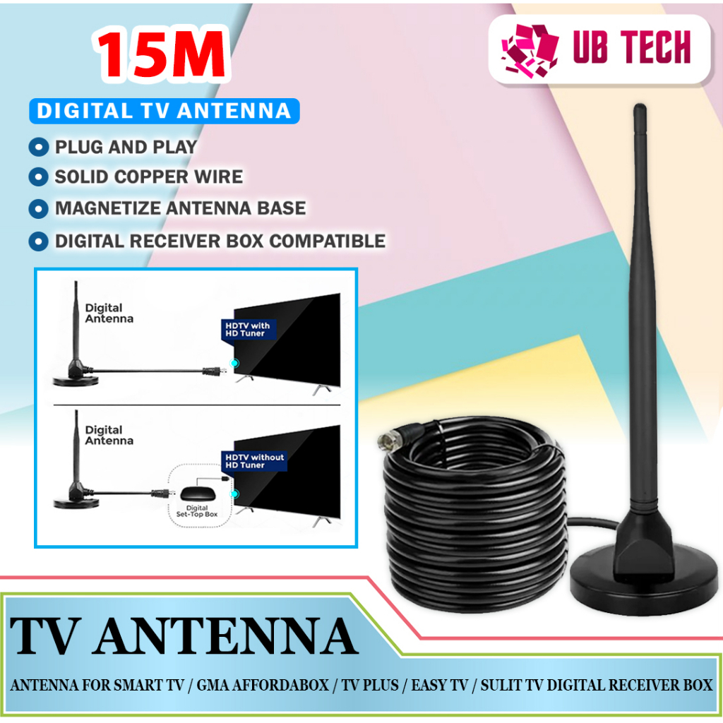 Original 5mt Digital TV Antenna for GMA Affordabox TV plus Easy Tv ...
