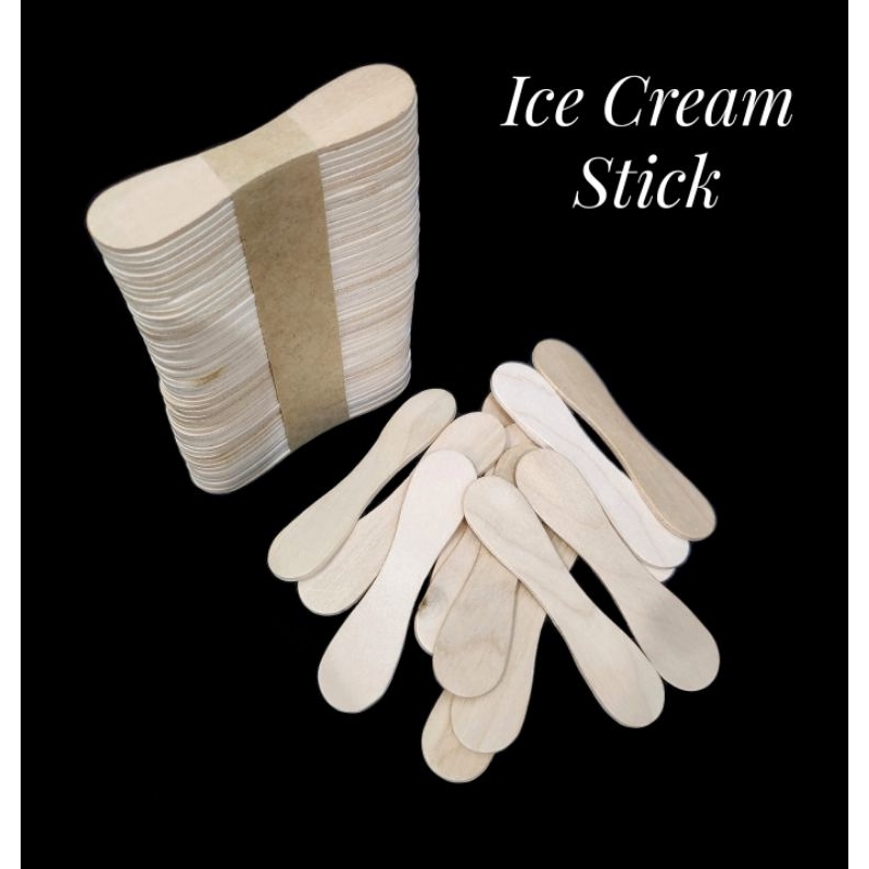 Disposable Wooden Ice Cream / Sundae Stick Approx 45-50pcs per pack ...