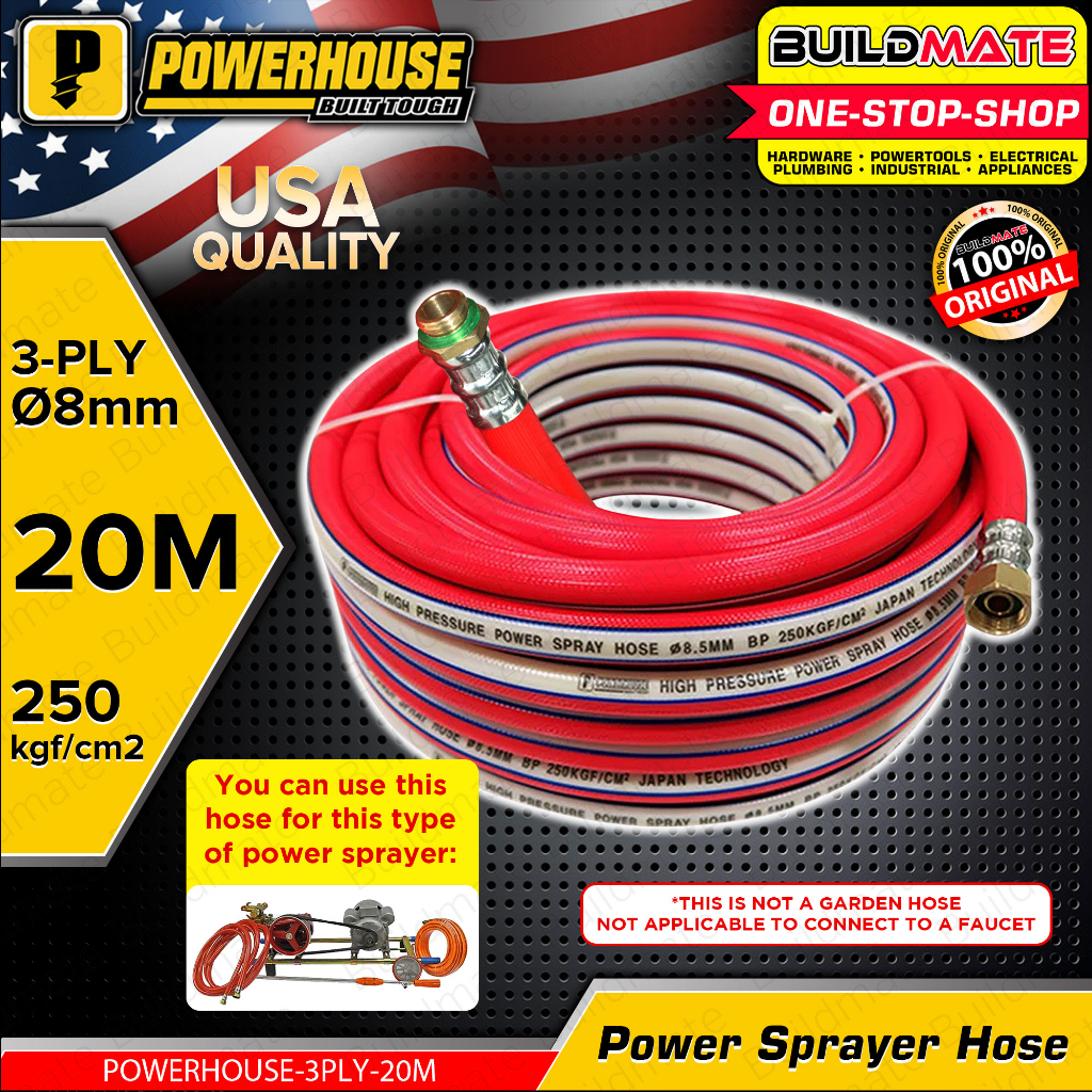 Buildmate x POWERHOUSE 3-PLY Pressure Washer Power Sprayer Hose 8MM 10M ...