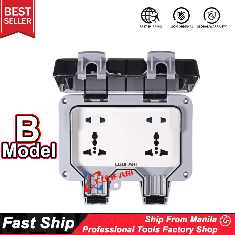 IP66 waterproof socket weatherproof switch light Outdoor Wall Power ...