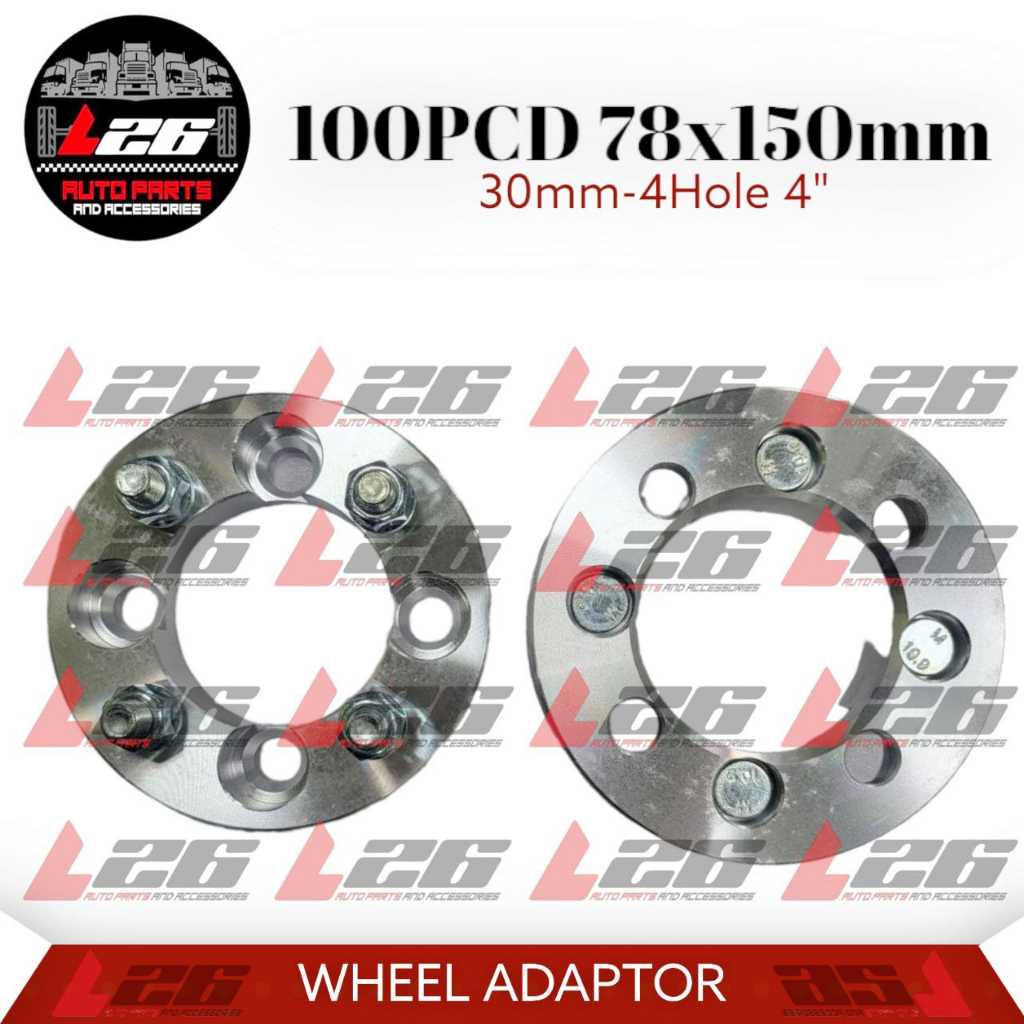 Universal Wheel Adapter / Wheel Spacer 30mm 4 Holes 4" 100PCD 78x150mm ...