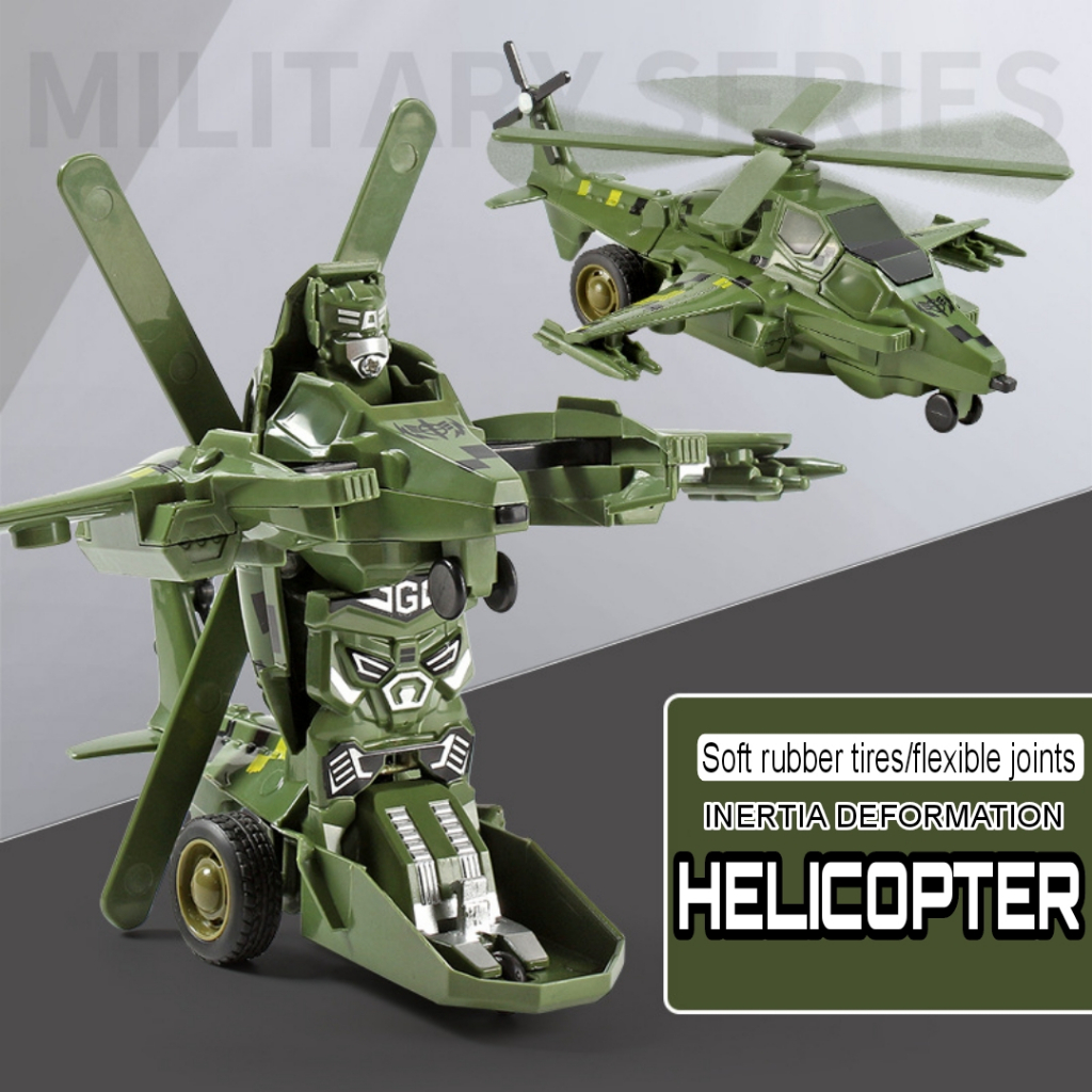 Impact Tranforming Aircraft Toys inertial robot military helicopter ...