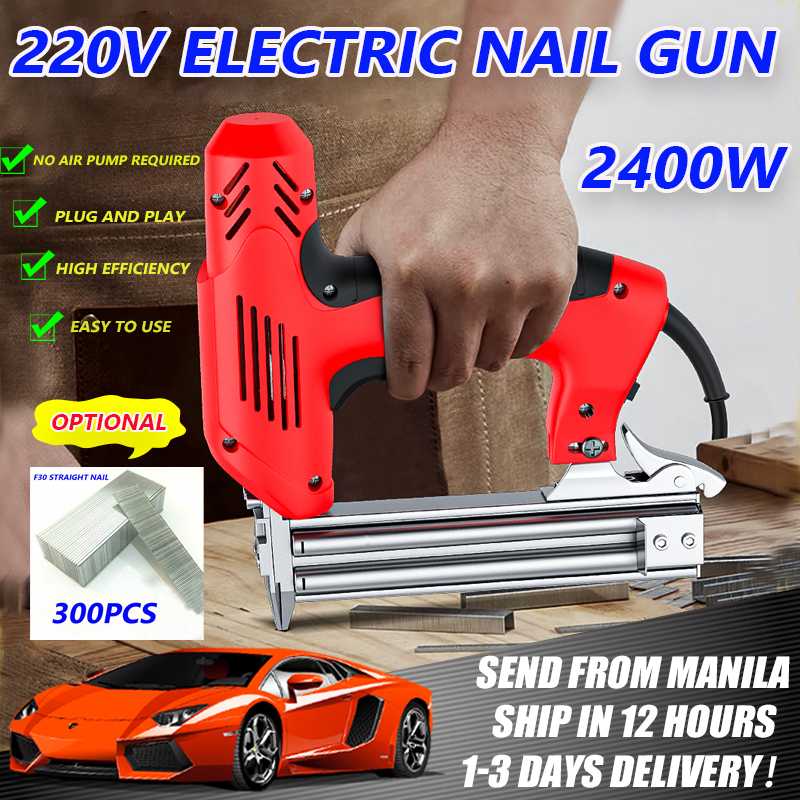 2400W 220V Electric Nail Gun Heavy-Duty Electric Tacker Electric Nailer ...