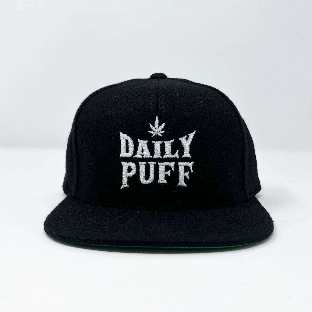 DAILY PUFF OG LOGO BLACK DOME PREMIUM SNAPBACK WOOL | GLOW IN THE DARK ...