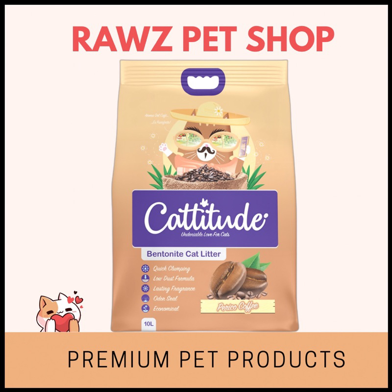 Cattitude Bentonite Cat Litter Perico Coffee 10L | Shopee Philippines