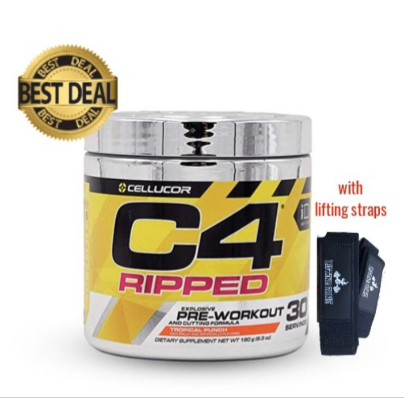 C4 Ripped by Cellucor 30srvngs. With Lifting Straps! | Shopee Philippines