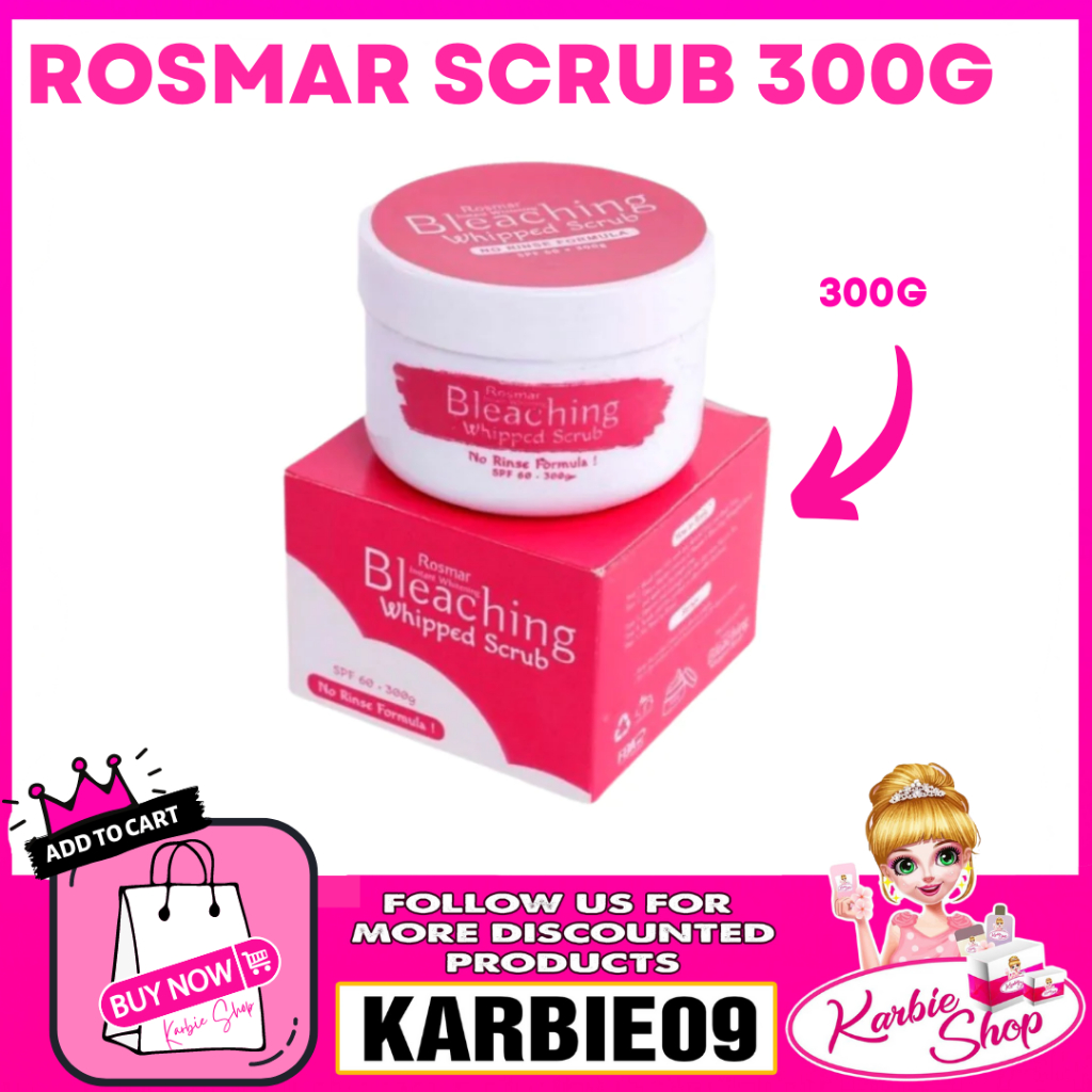 Orig Rosmar Bleaching Whipped Scrub, No Rinse Formula 300g | Shopee ...