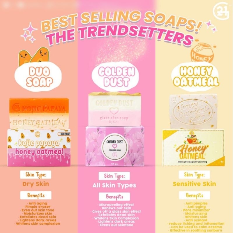 G21 Duo Soap || Golden Dust || Honey Oatmeal | Shopee Philippines