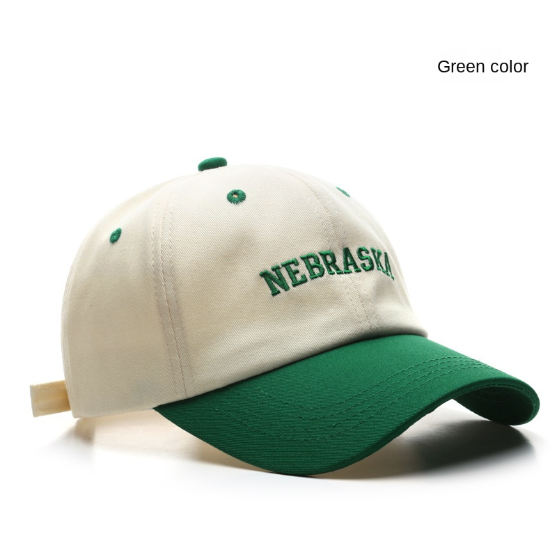 Two-Tone Color Theme OOTD Korean Cotton Unisex Baseball Caps School Cap ...