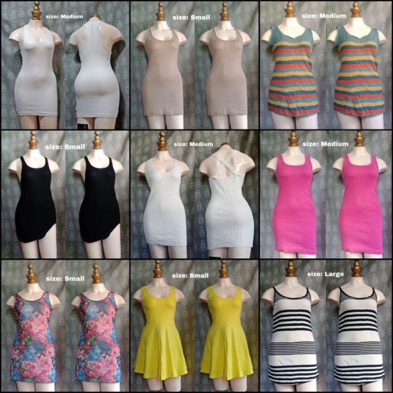 Cotton Knitted l Sexy Tops Sando Sleeveless Dress Bodycon Mini Fitted ...