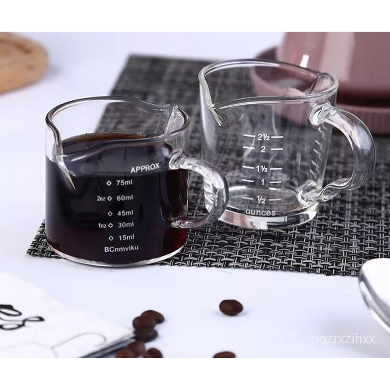 Beaker with Handle Measuring Cup Double Mouth (Espresso Measuring Glass ...