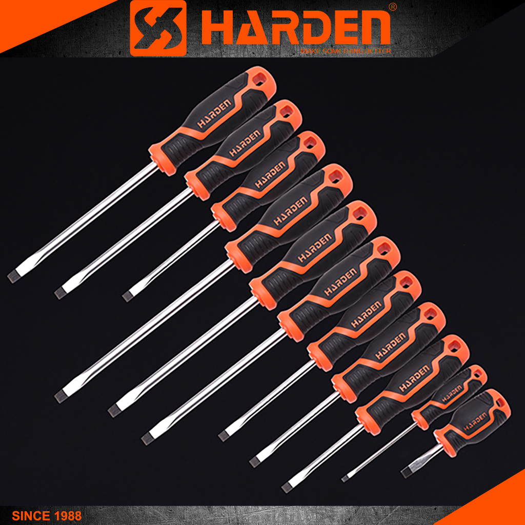 Harden Flat Slotted Screwdriver with Soft Handle Multi Hand Tools TPR ...