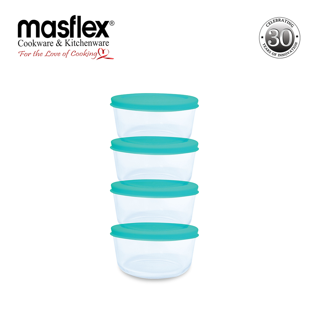 Masflex Borosilicate Glass Food Containers 4 Pieces Set | Shopee ...