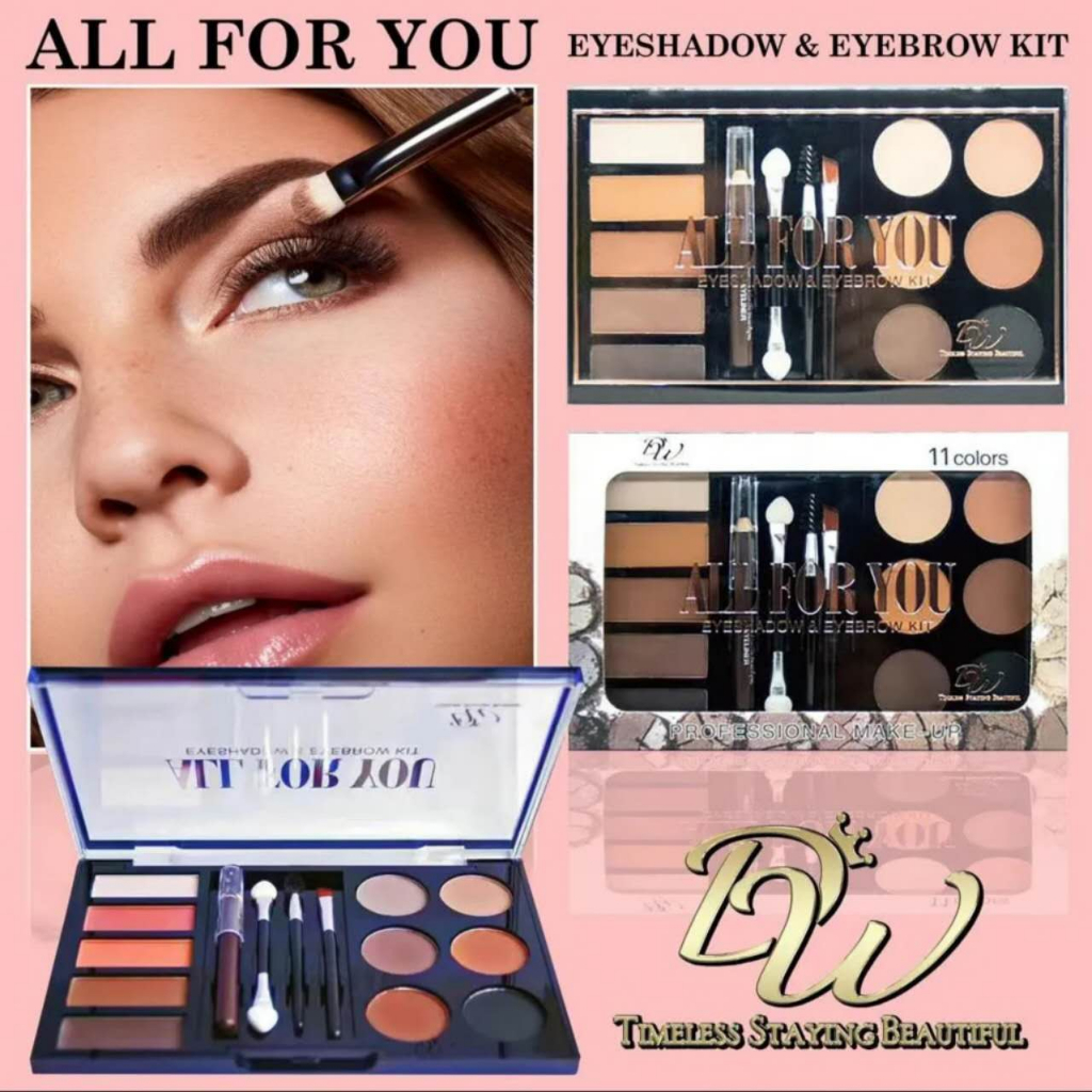 DW 11-Colors Eyeshadow & Eyebrow Set 5in1 Eye Make Up Kit ALL FOR YOU ...