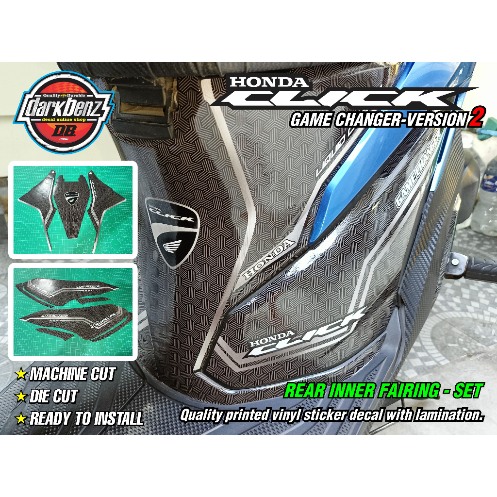 Honda Click V2 - Rear & Side Inner Fairings SET Geo ABS Design Sticker ...