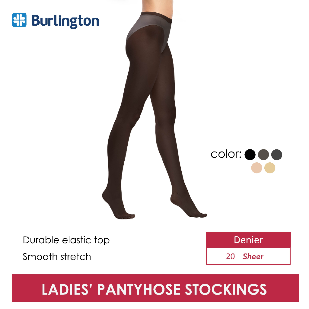 Burlington Ladies’ Light Support Smooth Stretch Pantyhose Stockings 20 ...