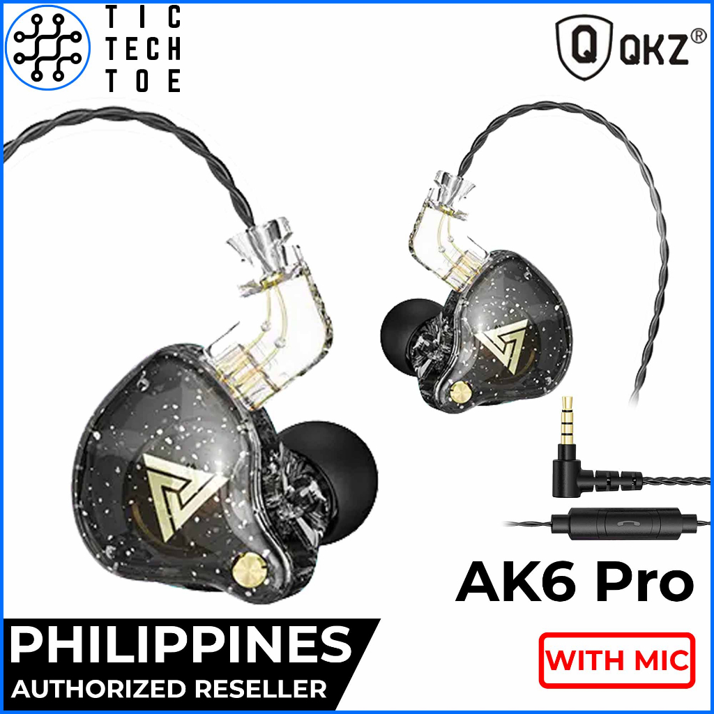 QKZ AK6 Pro HiFi Detachable Cable Dynamic Driver IEM Earphones with Mic ...