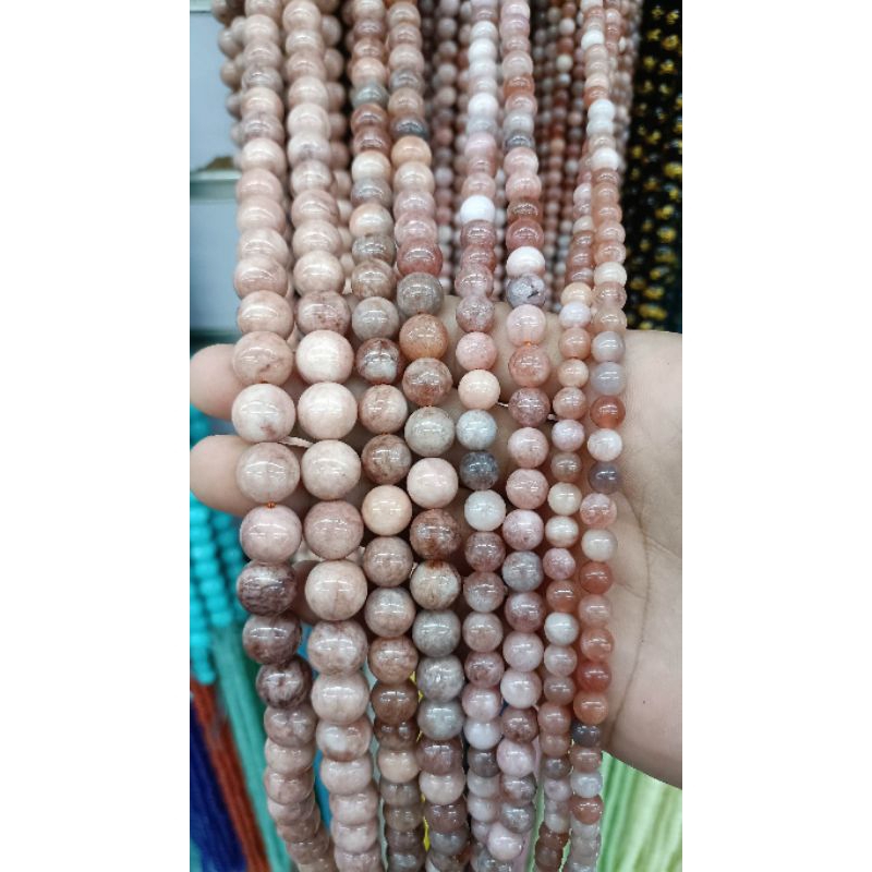 Sunstone Natural Stone perfect for bracelet and Necklace. | Shopee ...