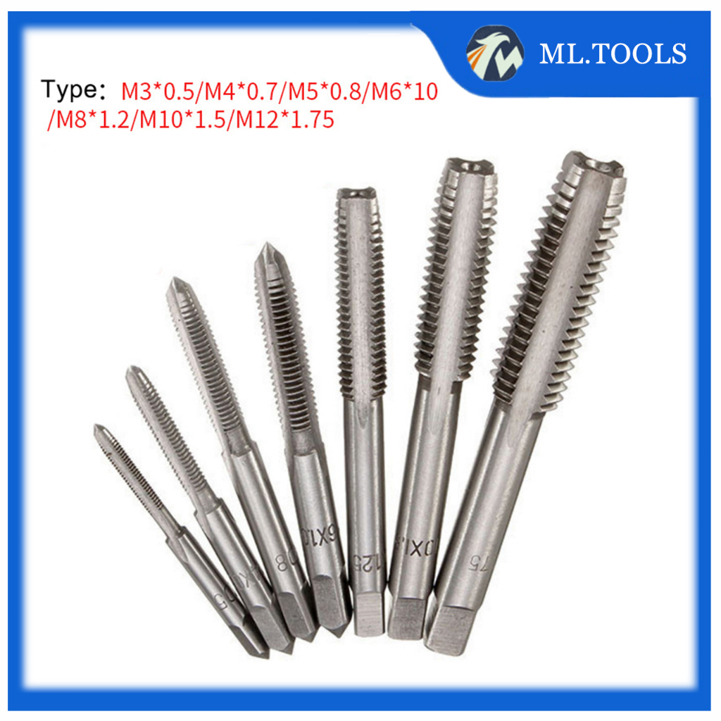 7PCS/Set Bearing Steel Taper M3-M12 Machine Spiral Point Straight ...