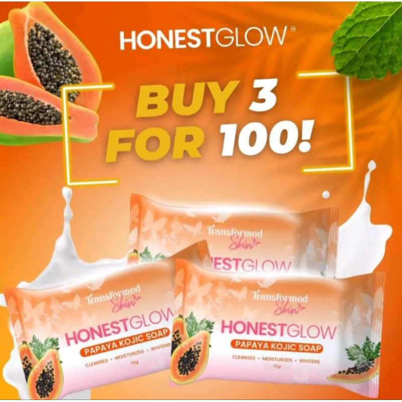 HONEST GLOW KOJIC PAPAYA SOAP (lahat ng soap nandito) 100grams | Shopee ...