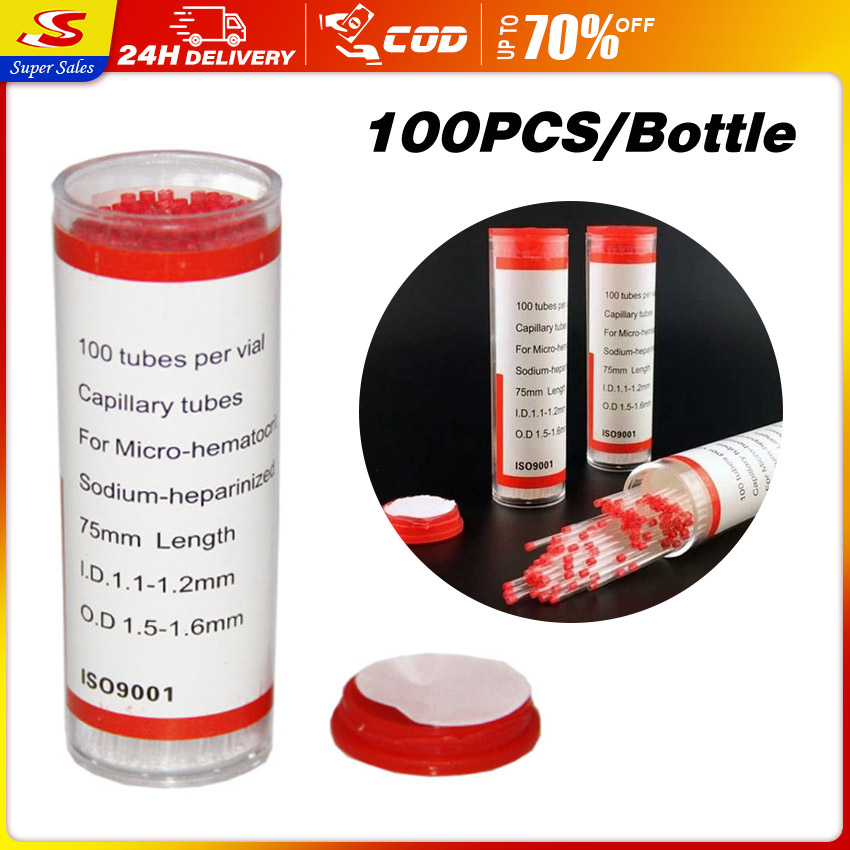 【SuperSales】100Pcs Glass Capillary Tube MicroHematocrit Tube Melting ...
