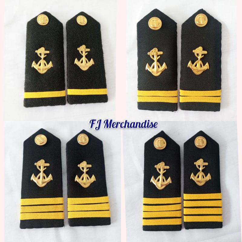 Student Marine/Seaman Shoulder Board Pair Black with Anchor Pin ...