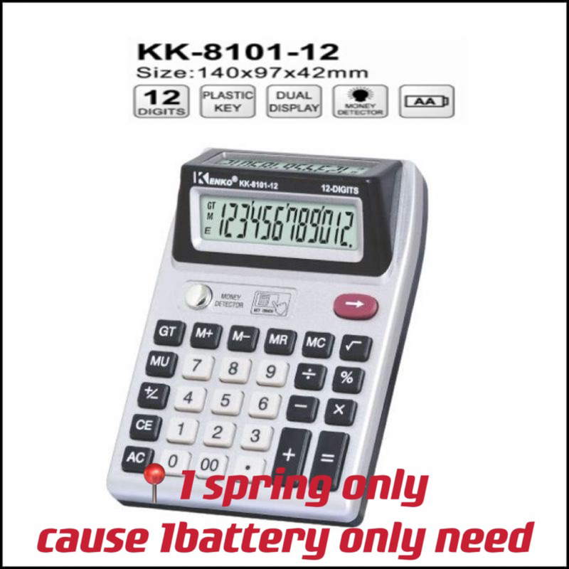 Electronic Calculator Dual Display with Money Detector (1 SPRING ONLY ...