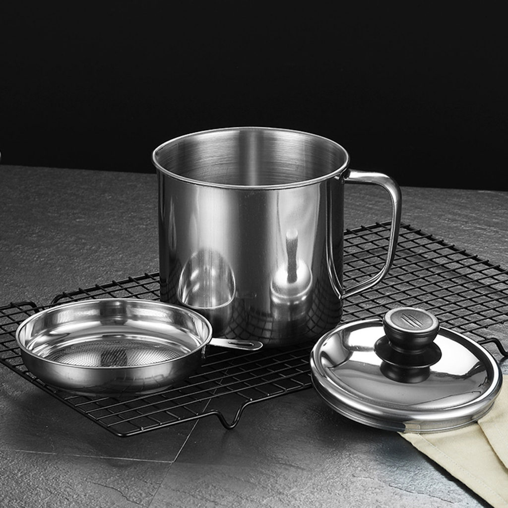 1.3L Stainless Steel Cooking Oil Filter Cup | Shopee Philippines