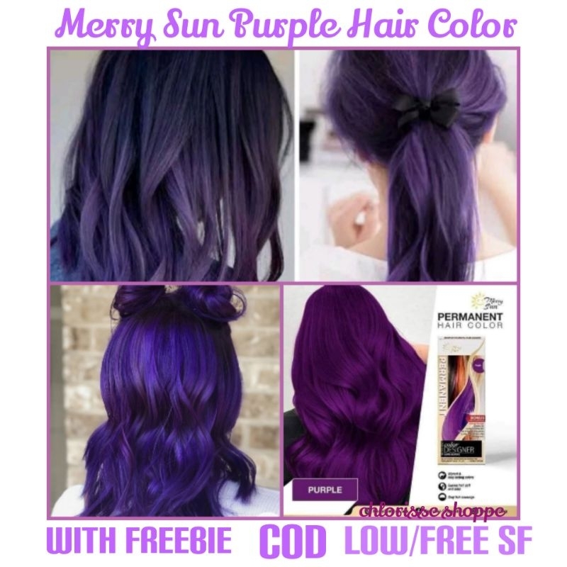 Merry Sun Purple Violet Permanent Hair Color Complete Set/Vibrant and ...
