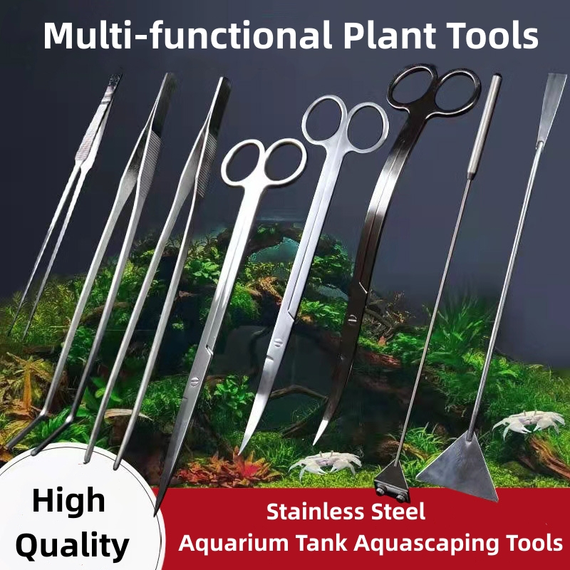 Aquarium Plants Tools Stainless Steel Tweezers Scissor Aquascaping ...
